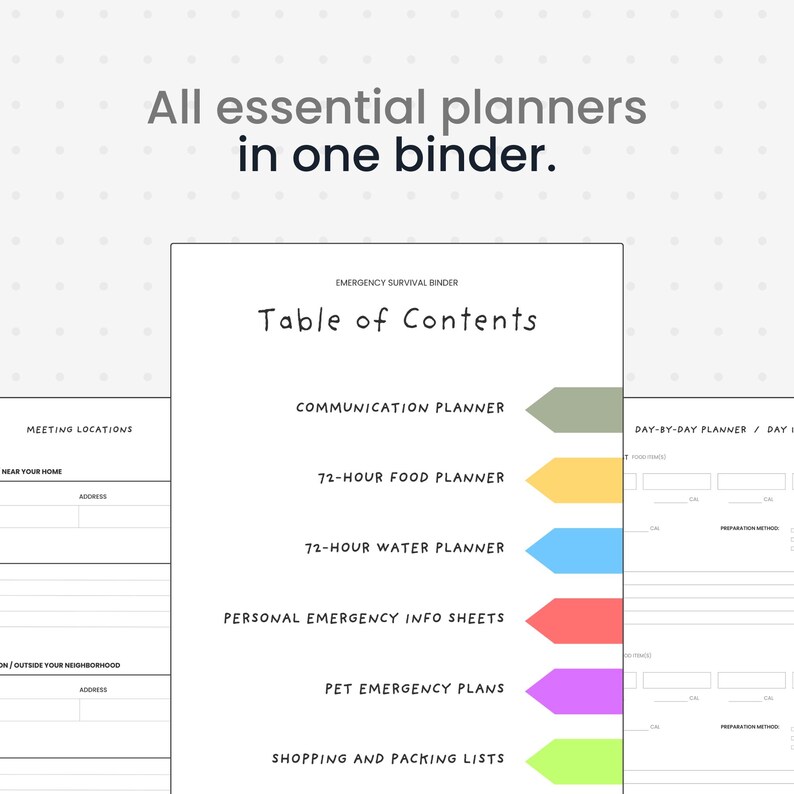Family Emergency Survival Binder | Disaster Prep Planner (PDF) - Etsy
