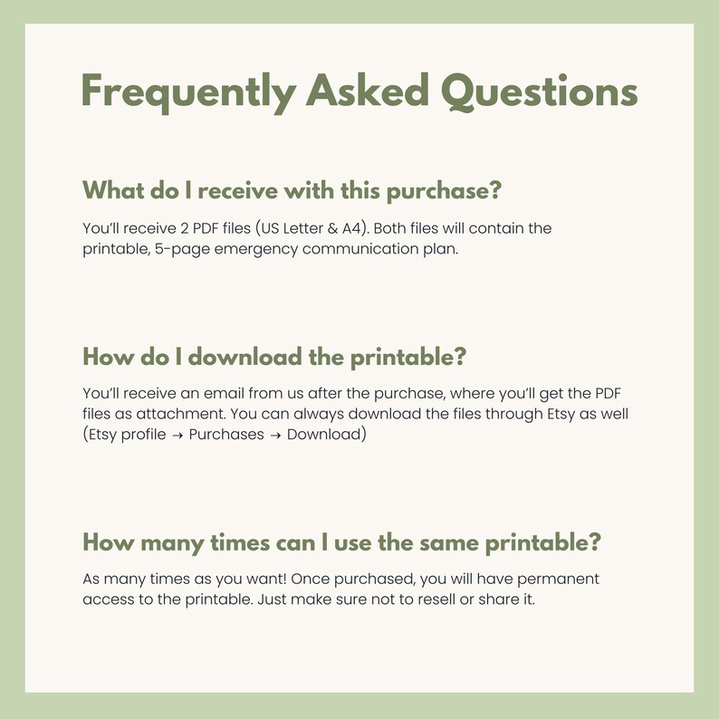 Printable Emergency Communication Plan Survival Prepping Printables in ...