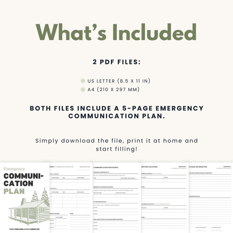 Printable Emergency Communication Plan | Survival Prepping Printables ...