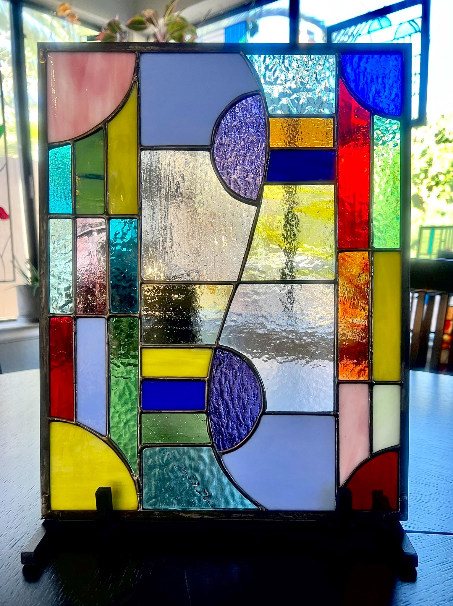 Four Corner Half Circles Stained Glass Pattern - Etsy