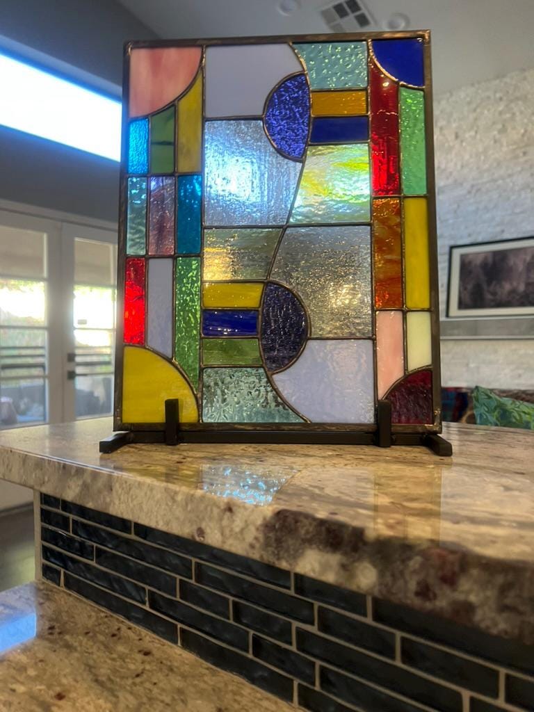 Four Corner Half Circles Stained Glass Pattern - Etsy