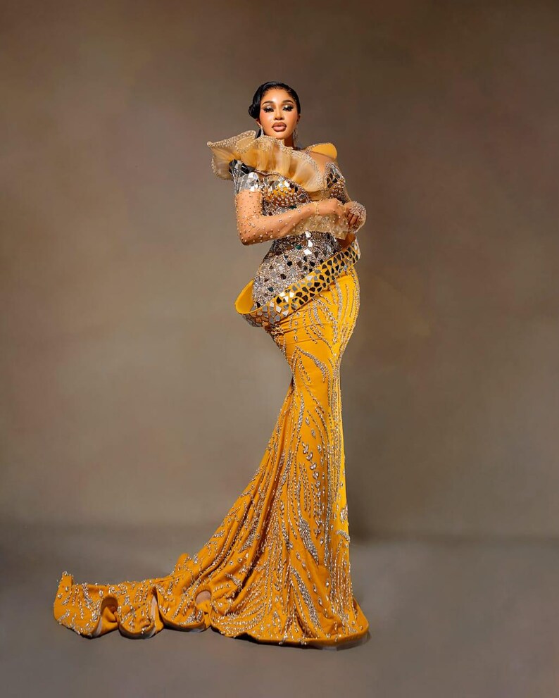 Dinner Beaded Lace Prom Dress Gown, Women Clothing, Wedding Anniversary ...