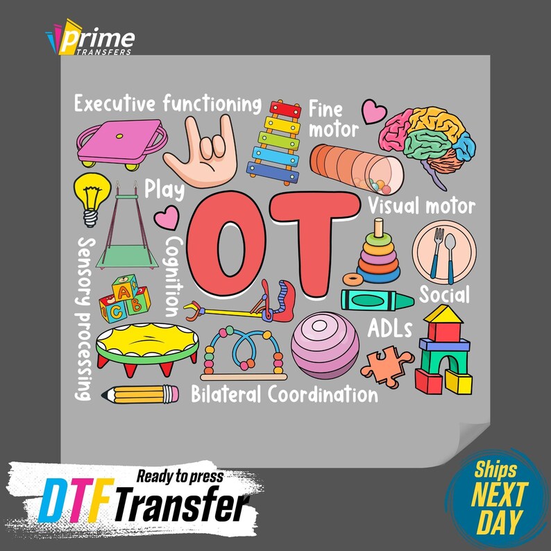 Occupational Therapist DTF Transfer: OT Appreciation Gift, Ready to ...