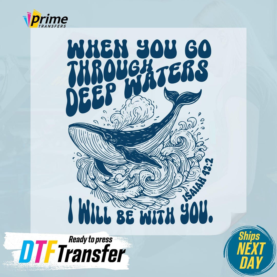 Deep Waters Whale DTF Transfer: Religious Heat Press - Etsy