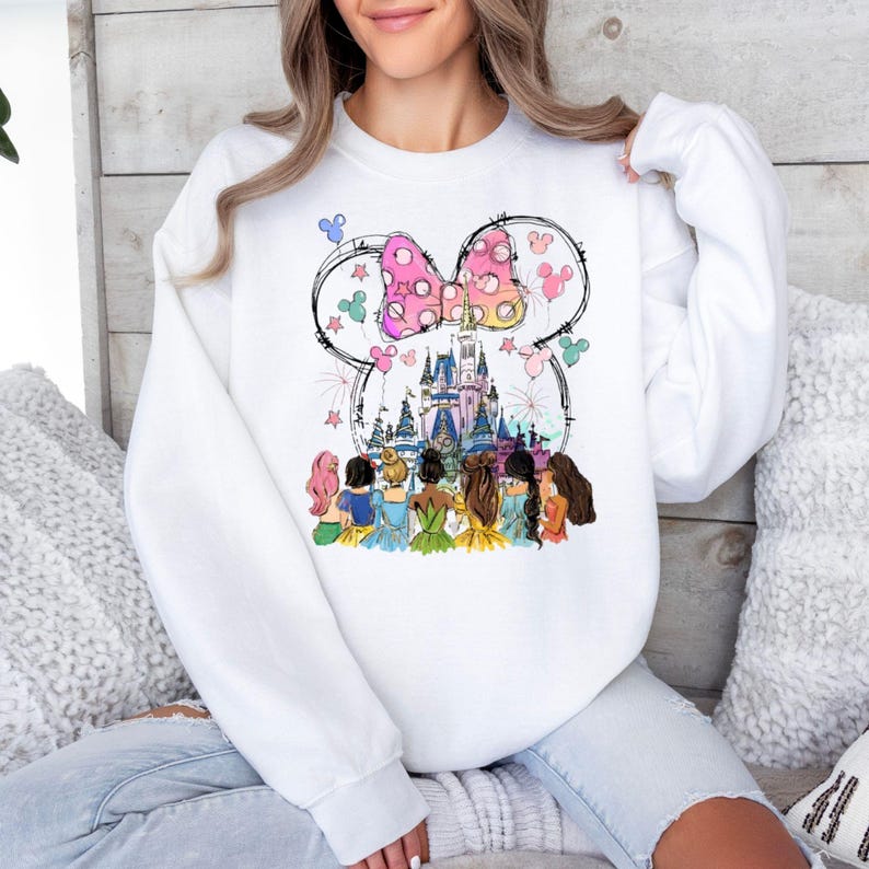 Retro Disney Princess Dtf Transfer, Watercolor Magic Castle Princess ...