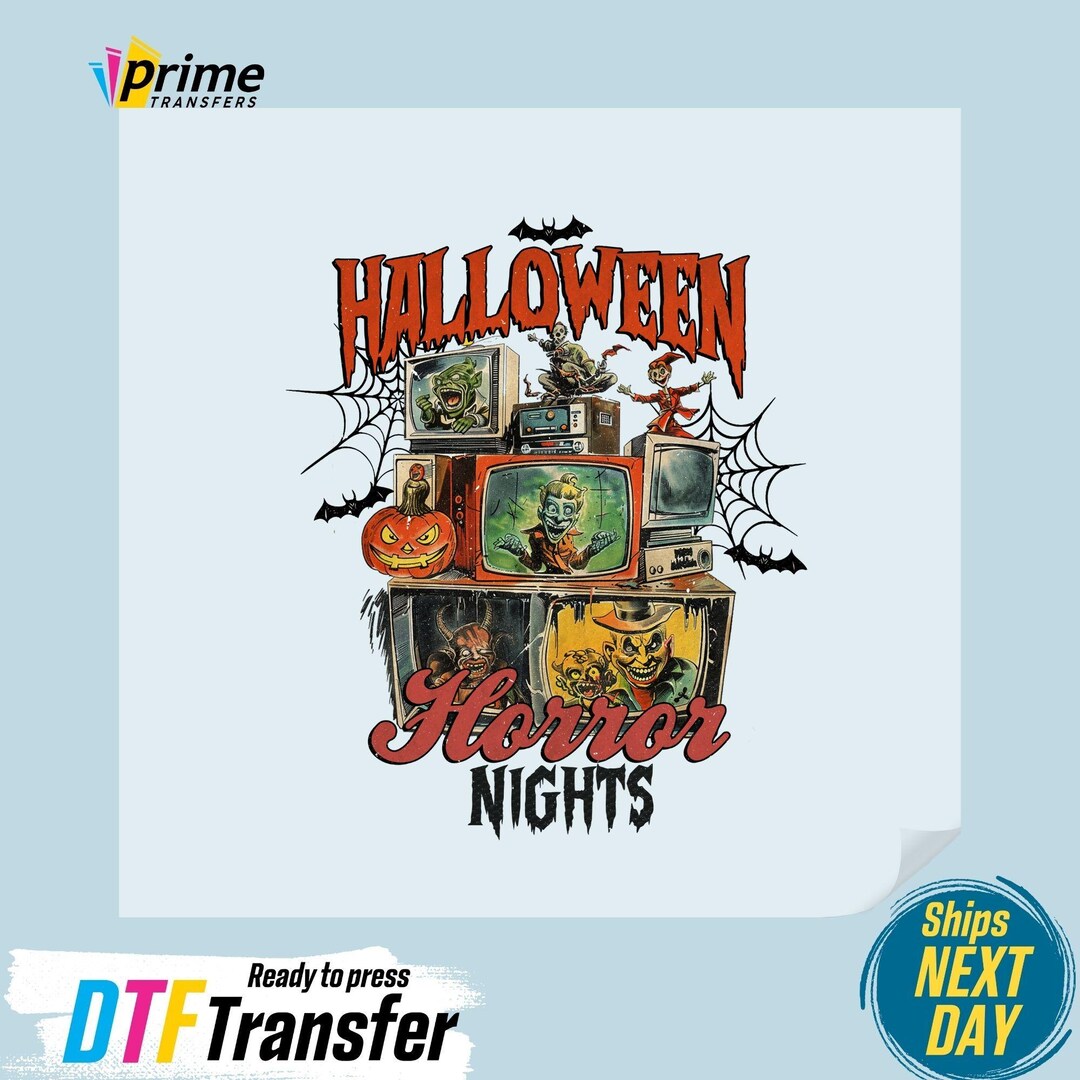 Vintage Halloween Horror Movie DTF Transfer: Ready to Press Sublimation ...