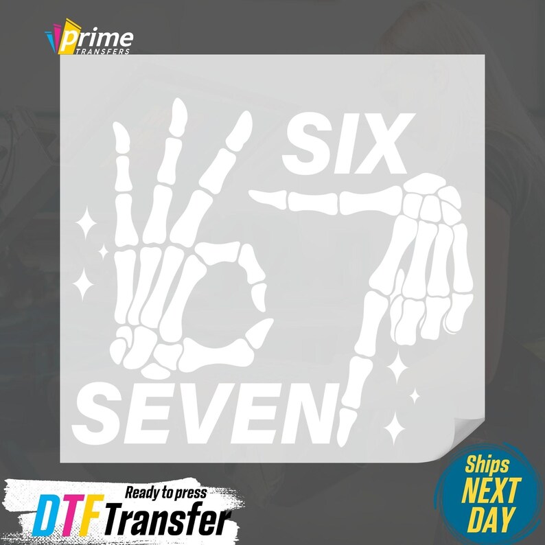 Six Seven Meme Halloween Skeleton Hands DTF Transfer - Etsy