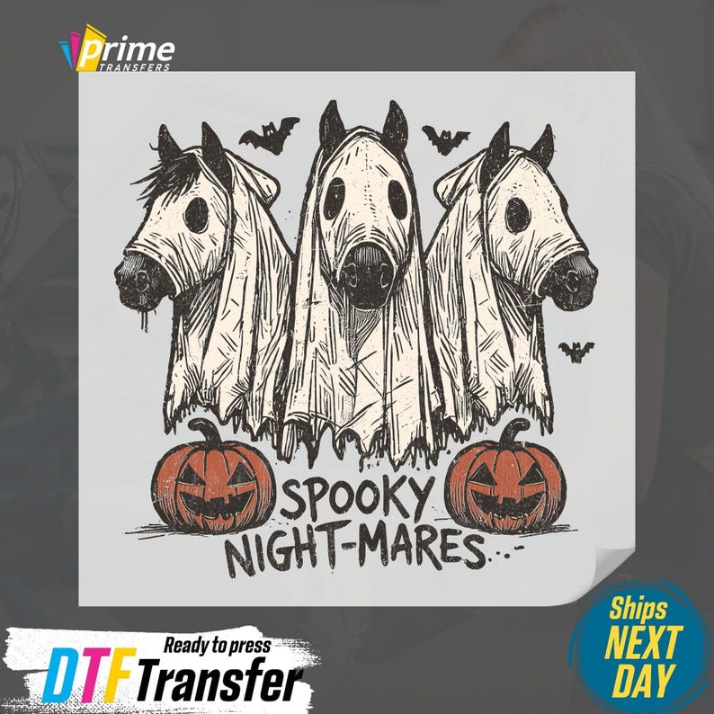 Spooky Halloween Horse DTF Transfer: Ready to Press Iron-on Decal - Etsy