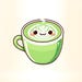 Cozy Matcha Latte PNG Sticker | Kawaii Café Clipart | Cute Digital ...