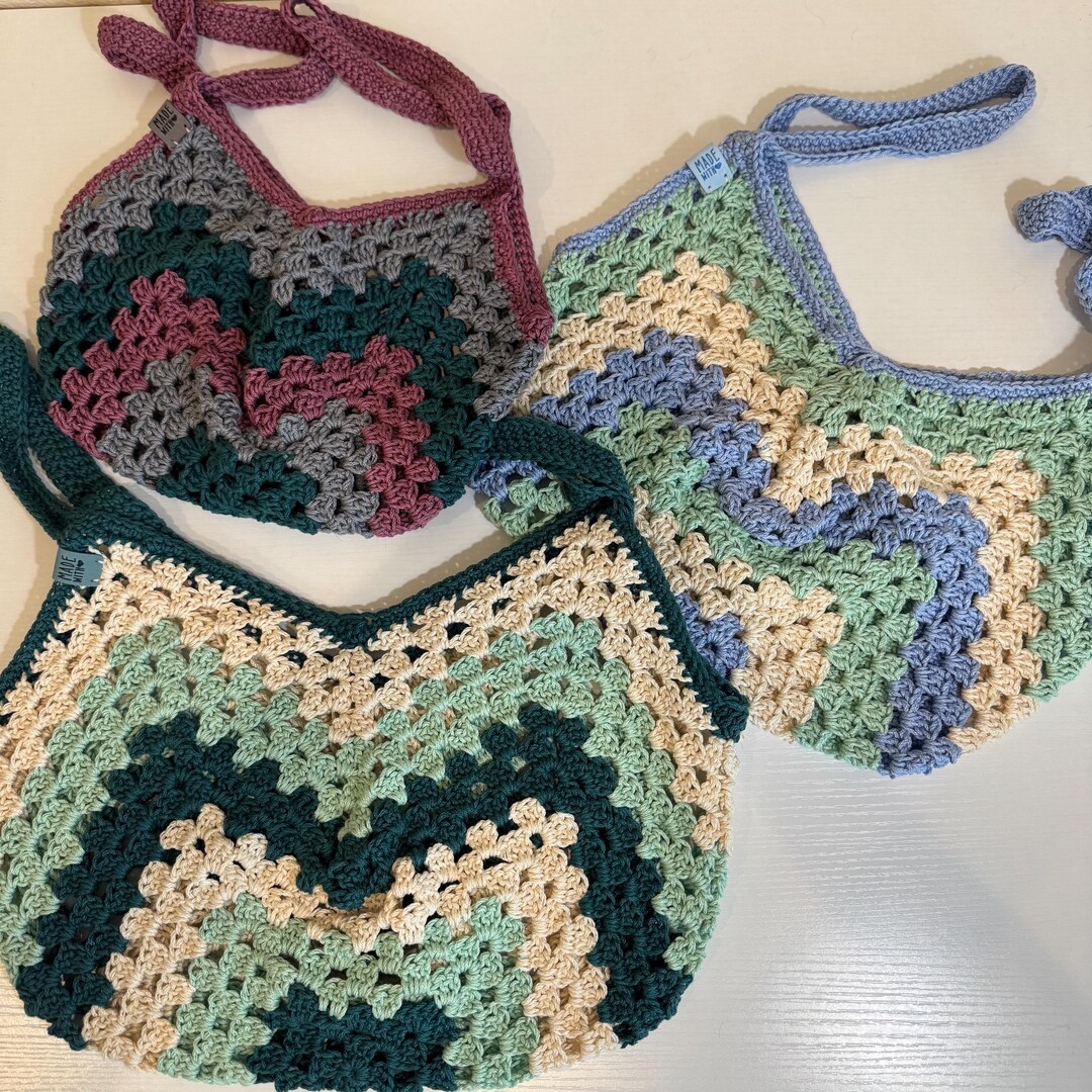Crochet Granny Stitch Bucket Bag Market Tote - Etsy
