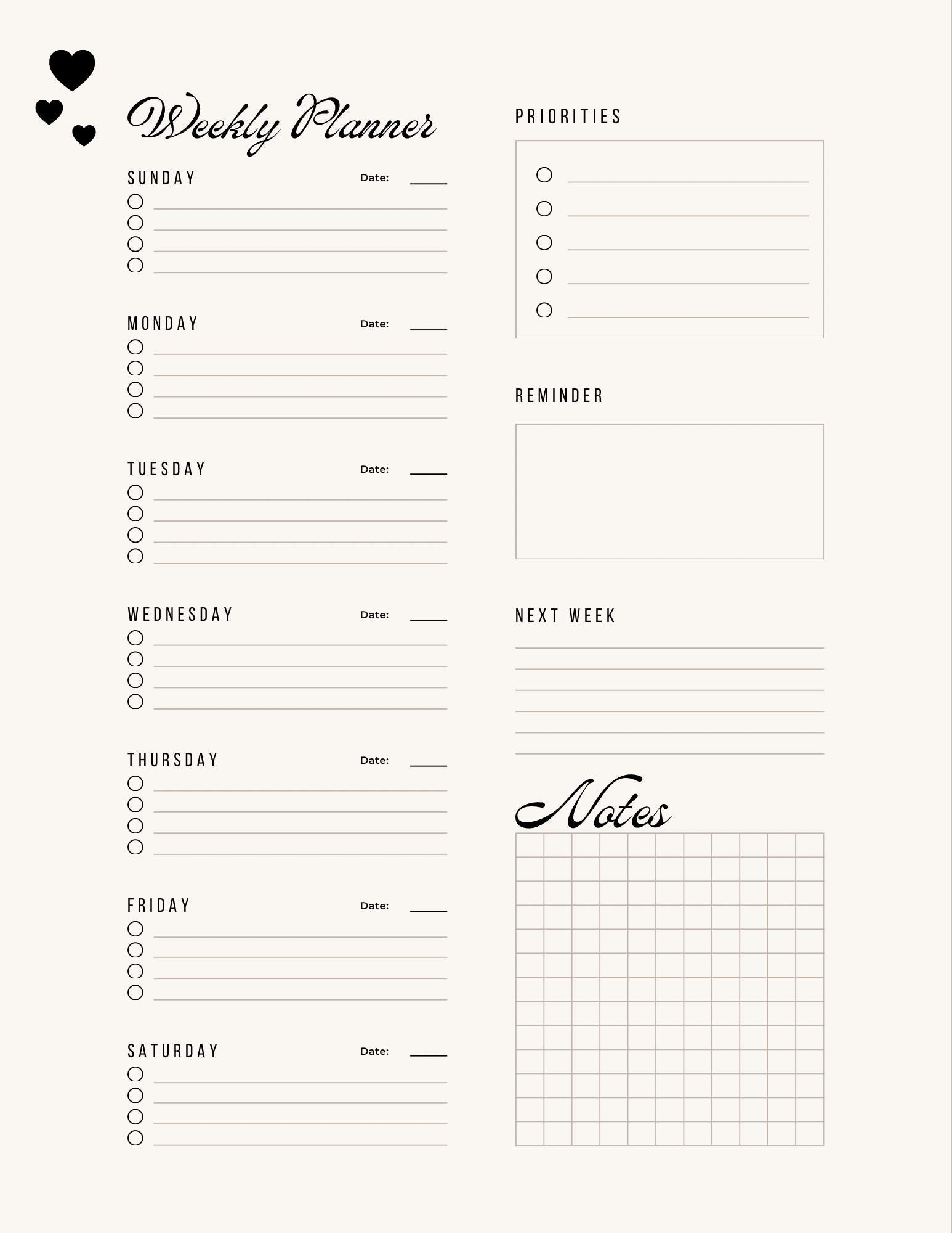 2026 Planner Print-out Pages - Etsy