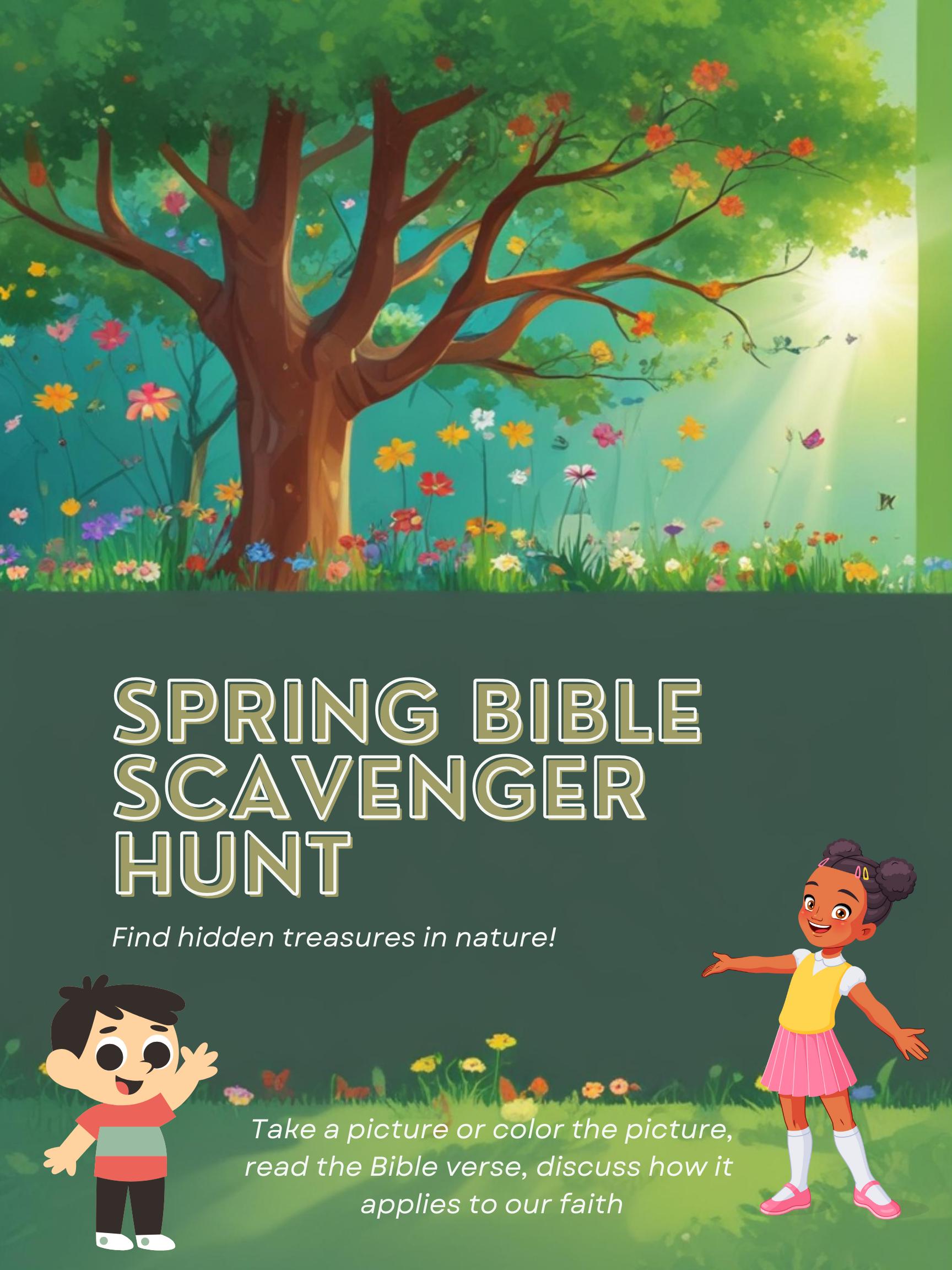 Spring Bible Scavenger Hunt | Christian Nature Activity | Printable for ...
