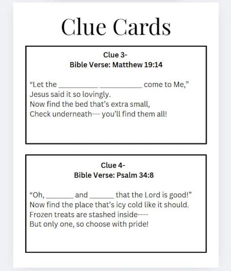 Editable Printable Easter Egg Scavenger Hunt With Bible Verse Clues for ...