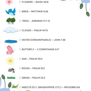 Spring Bible Scavenger Hunt | Christian Nature Activity | Printable for ...