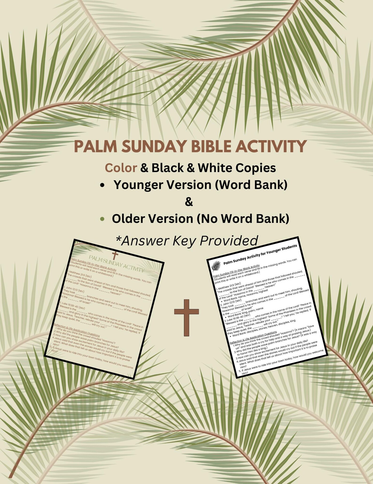 Palm Sunday Scripture Scavenger Hunt Bible Verse Lookup Game ...