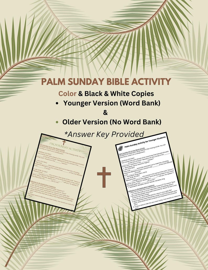 Palm Sunday Scripture Scavenger Hunt Bible Verse Lookup Game ...