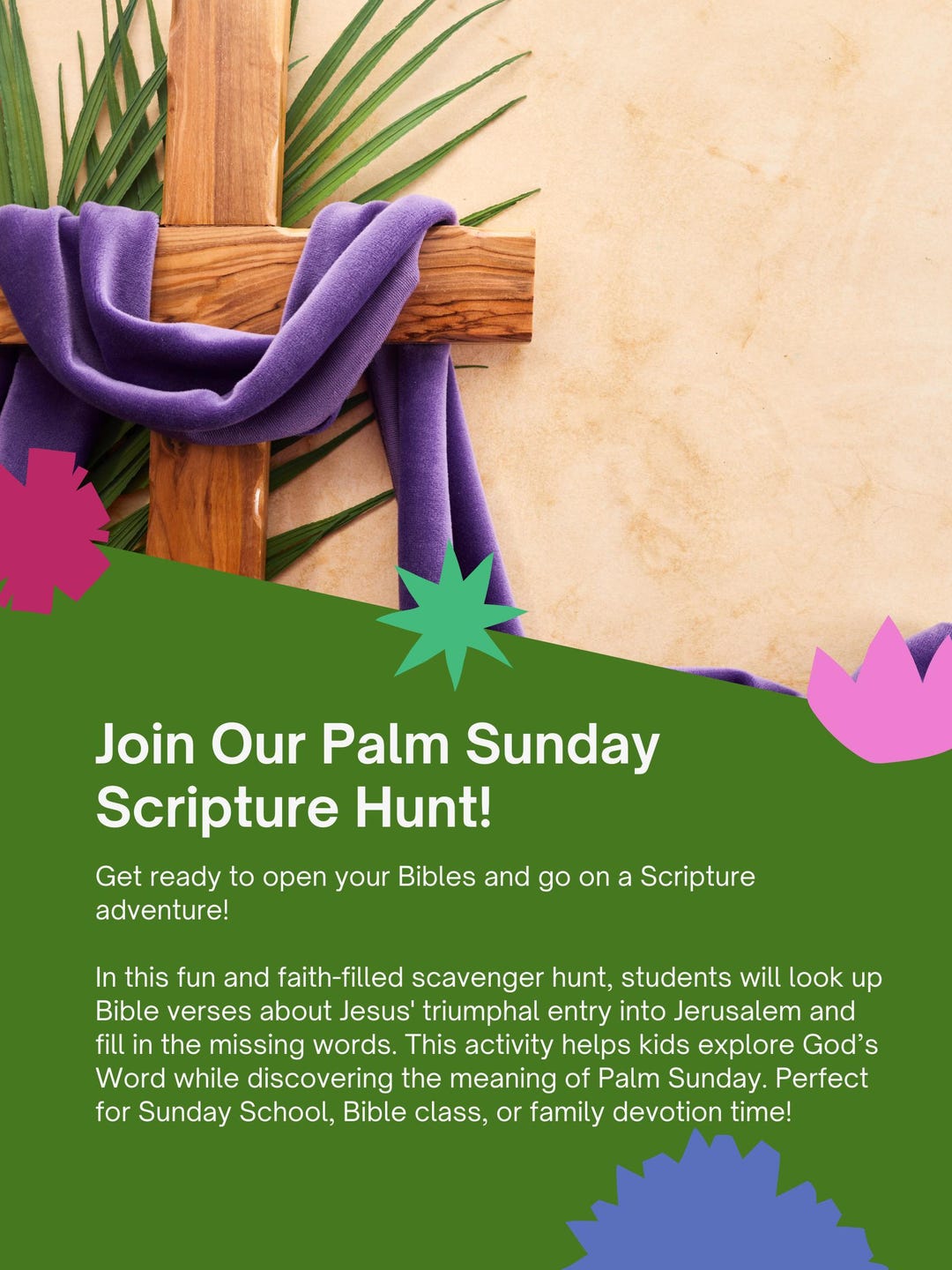 Palm Sunday Scripture Scavenger Hunt Bible Verse Lookup Game ...