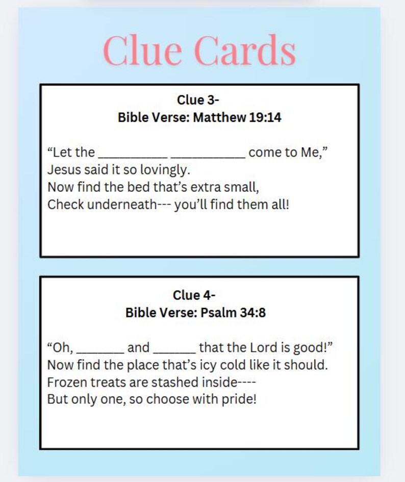 Editable Printable Easter Egg Scavenger Hunt With Bible Verse Clues for ...