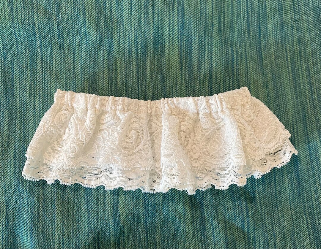 White Nylon Vintage Lace Garter Small/ Medium - Etsy