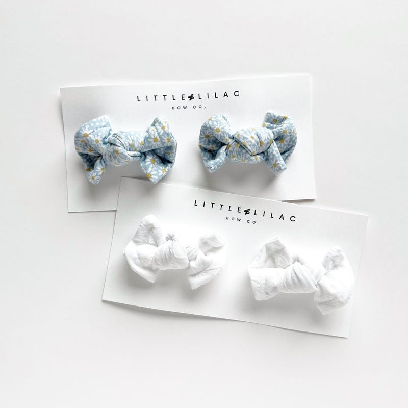 Knotted Pig Tail Bows - Etsy