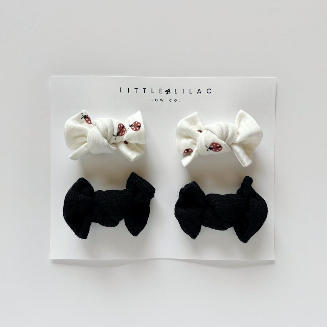 Lady Bug and Black Pigtail Knots - Etsy