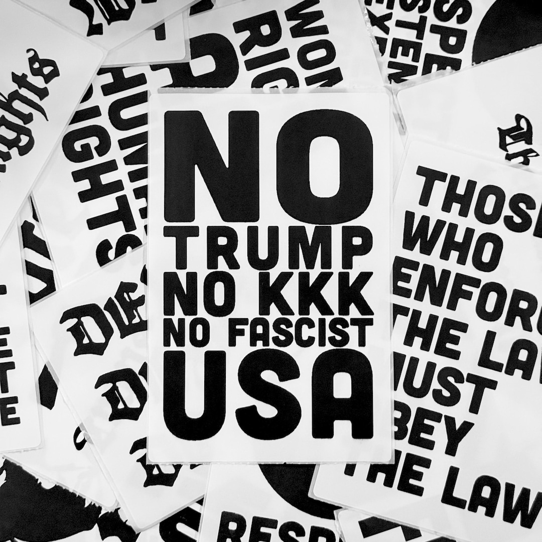 No Trump, No KKK, No Fascist USA - 4x6 Thermal Paper Sticker Stack - Etsy