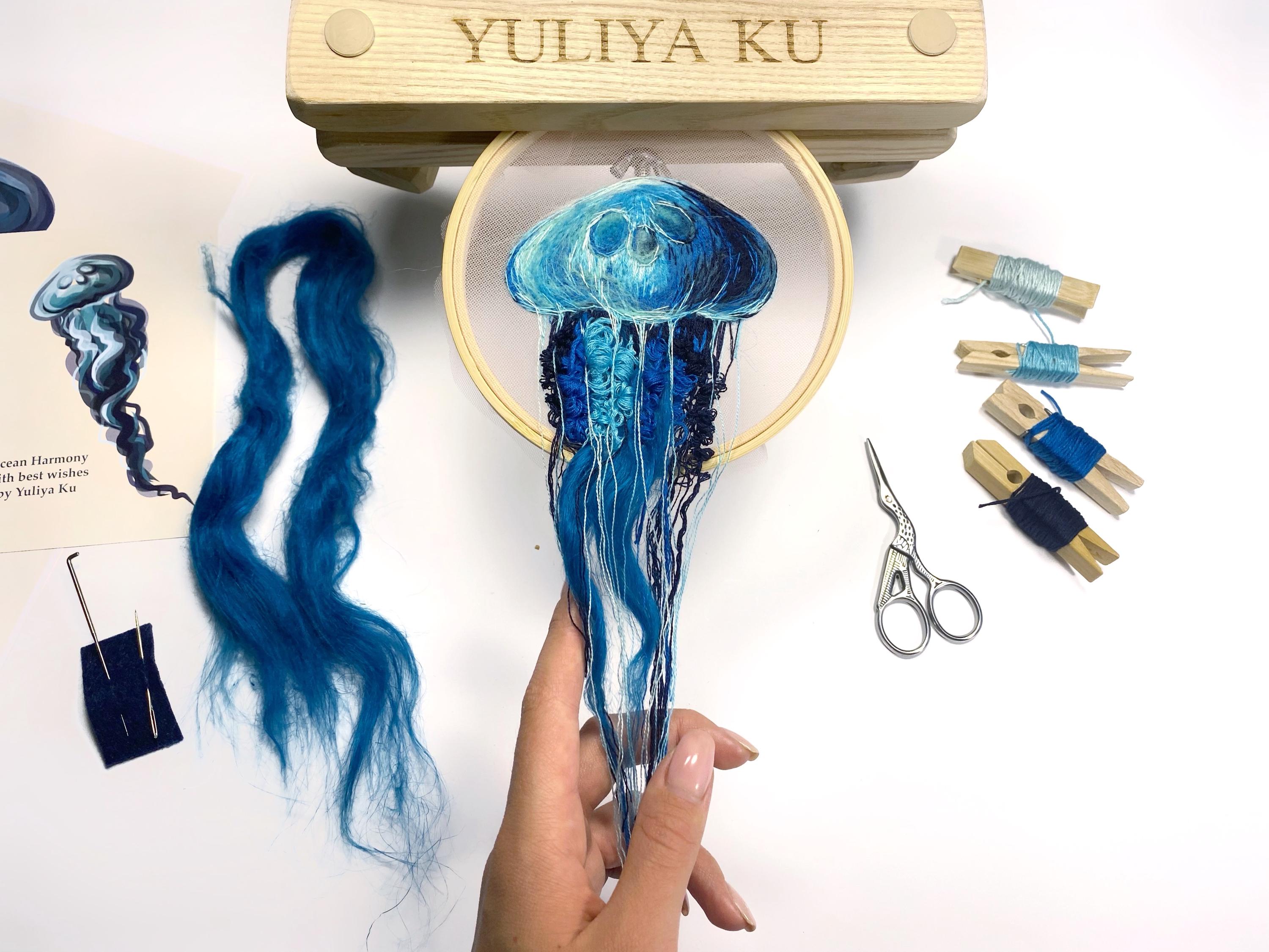 Ocean Harmony Embroidery Course Advanced Jellyfish Tutorial With Wool ...