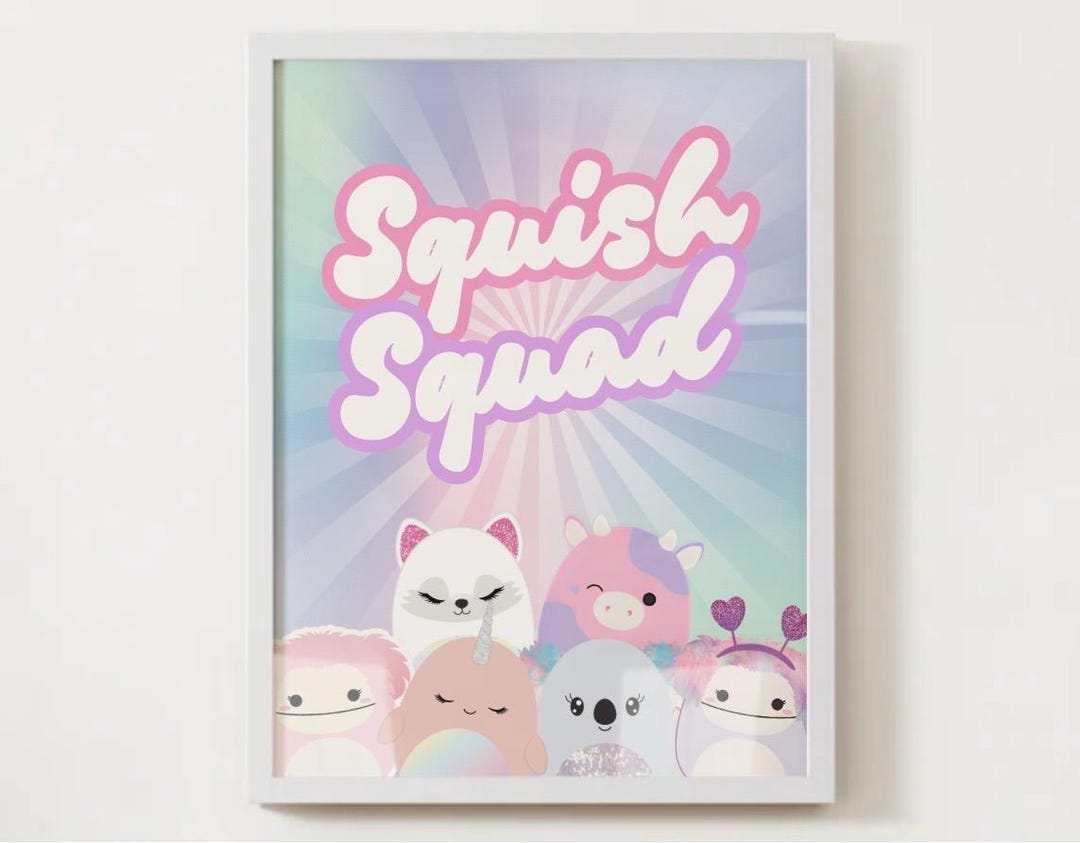 Squishmallow Poster | Squish Squad Poster | Gifts for Kids | Kids Room ...