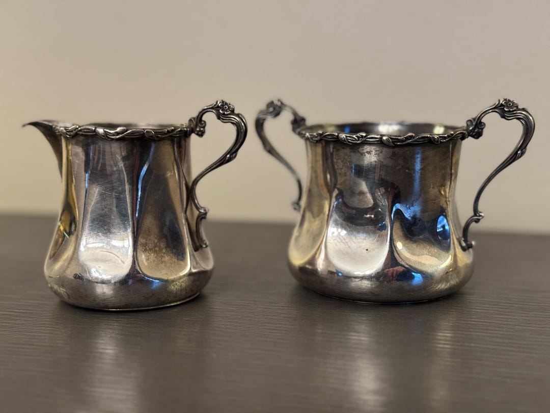 Antique Apollo Silver Co. Sugar Bowl & Creamer Set – Silverplate ...