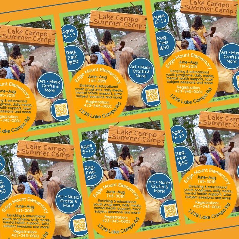 Student Summer Camp Poster - Kids Flyer Summer School Enriching ...