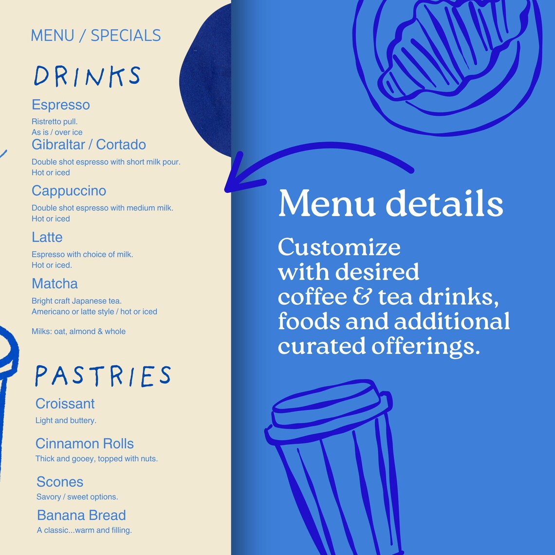 Coffee Menu Sign - Cozy Apartment Cafe List Template Hand Drawn Kitchen ...