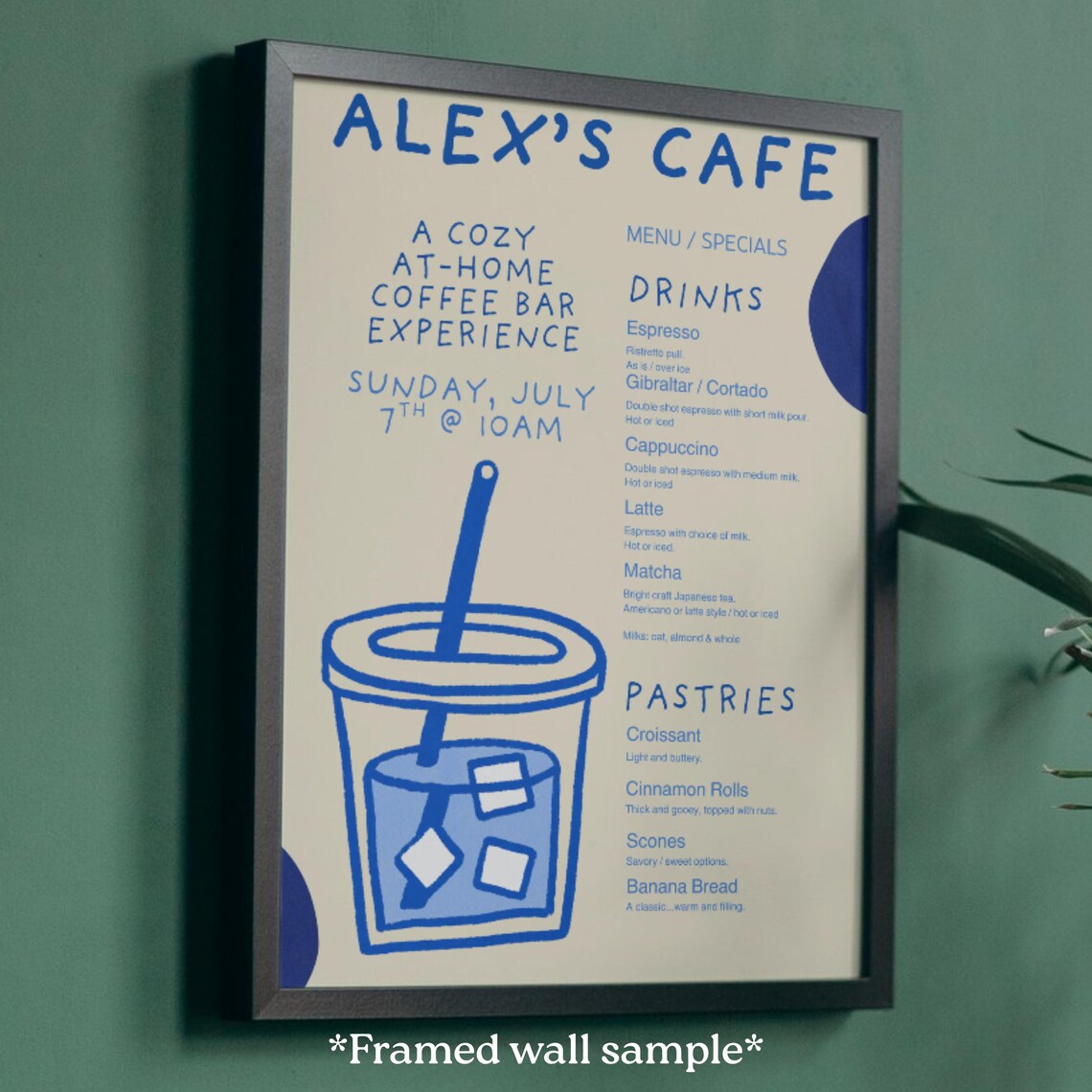 Coffee Menu Sign - Cozy Apartment Cafe List Template Hand Drawn Kitchen ...