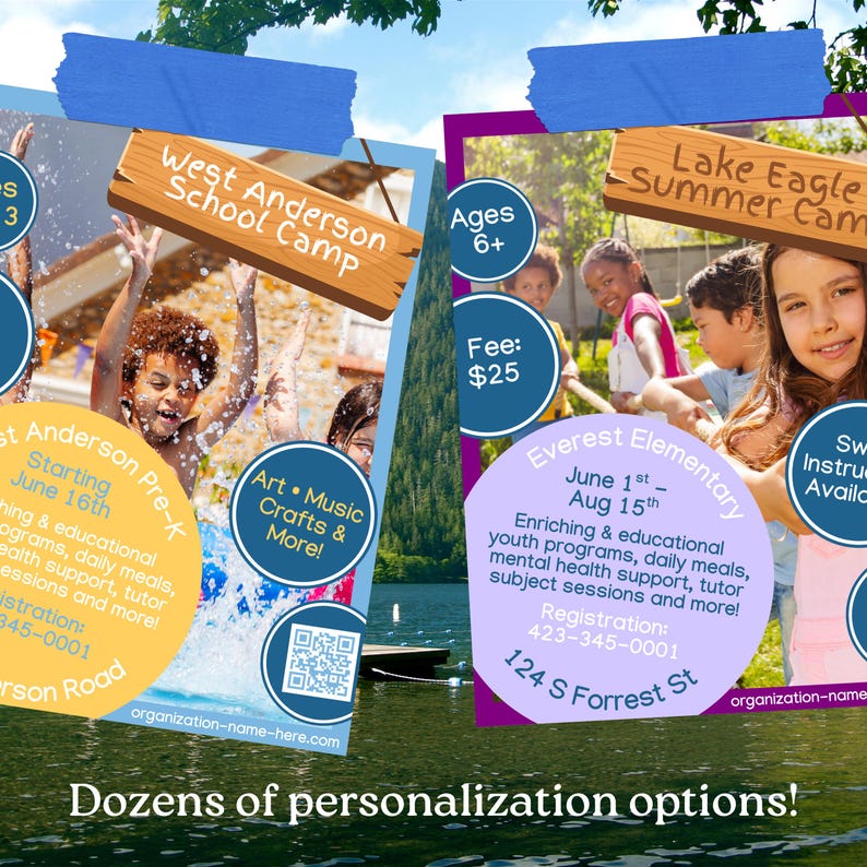 Student Summer Camp Poster - Kids Flyer Summer School Enriching ...