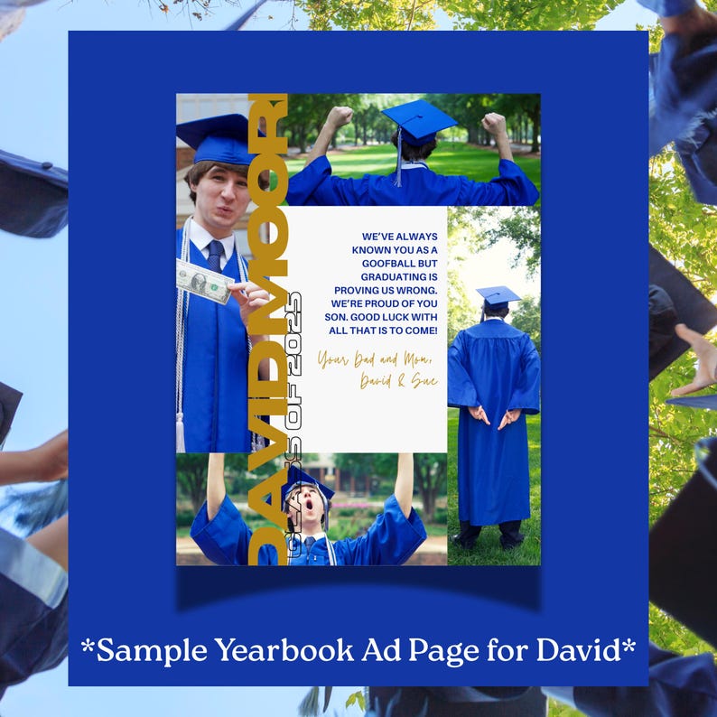 Editable Yearbook Ad Template: Graduation Photo Collage (8.5x11 ...