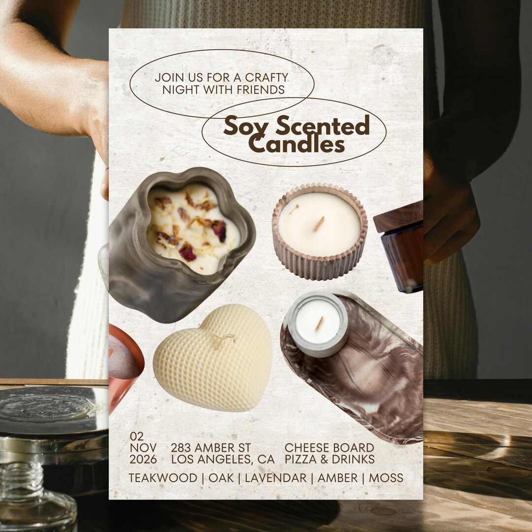 Candle Making Party Invitation: DIY Soy Candle Event (4x6 Inches) - Etsy