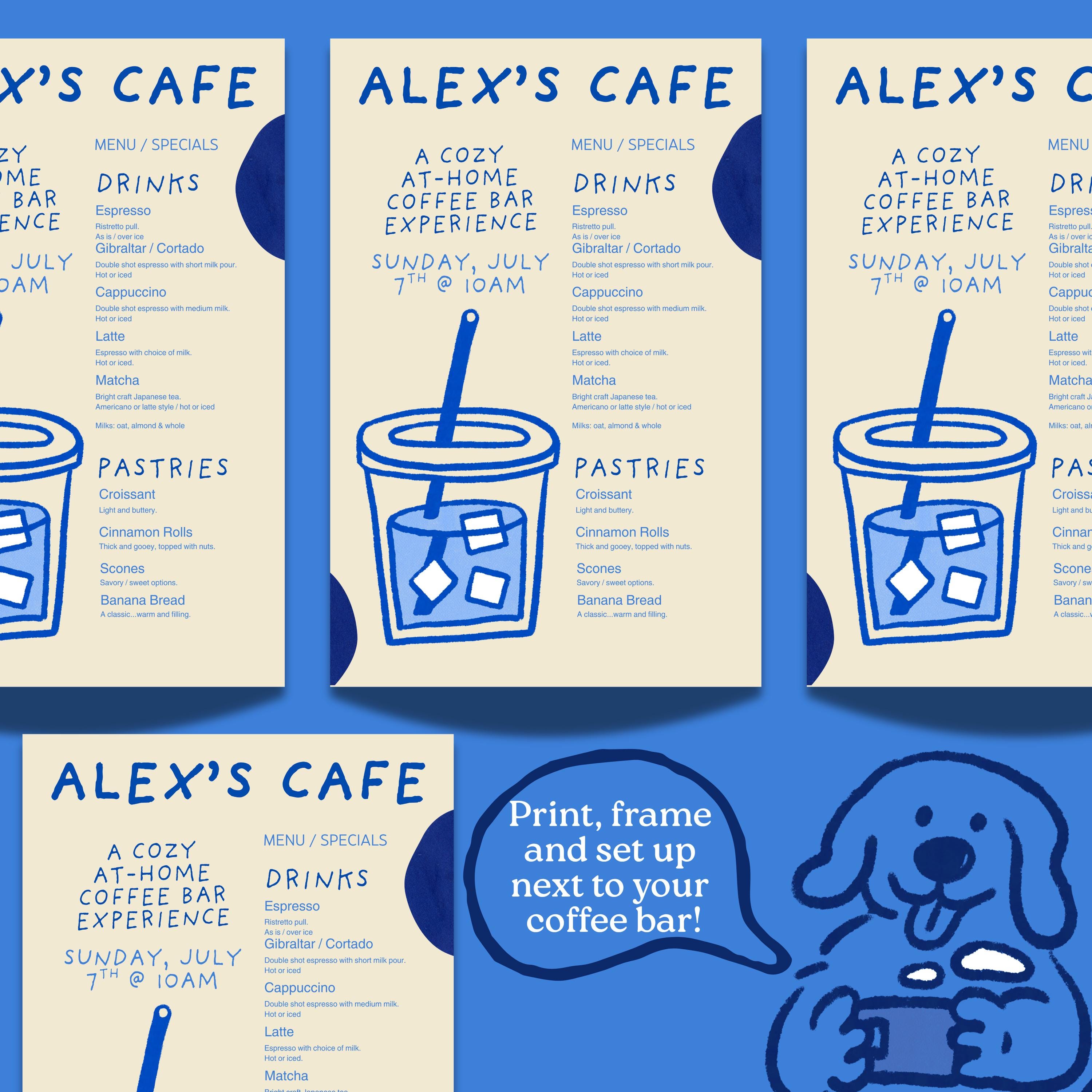 Coffee Menu Sign - Cozy Apartment Cafe List Template Hand Drawn Kitchen ...