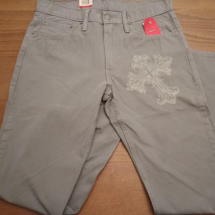 Personalized Engraved Jeans for Friend Gift Custom Denim Gothic Cross ...