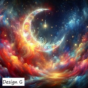 Mystical Moon Funky Colorful Digital Print AI Art - Etsy