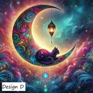 Mystical Moon Funky Colorful Digital Print AI Art - Etsy