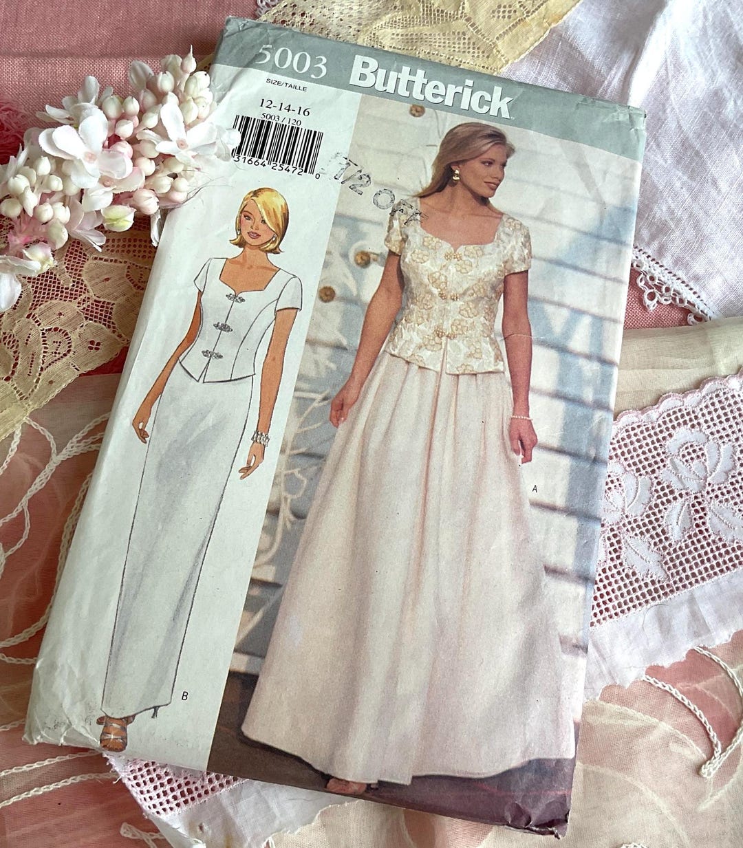 Plus Size Formal Dress Sewing Pattern: Long Skirt With Top, Size 12-14 ...