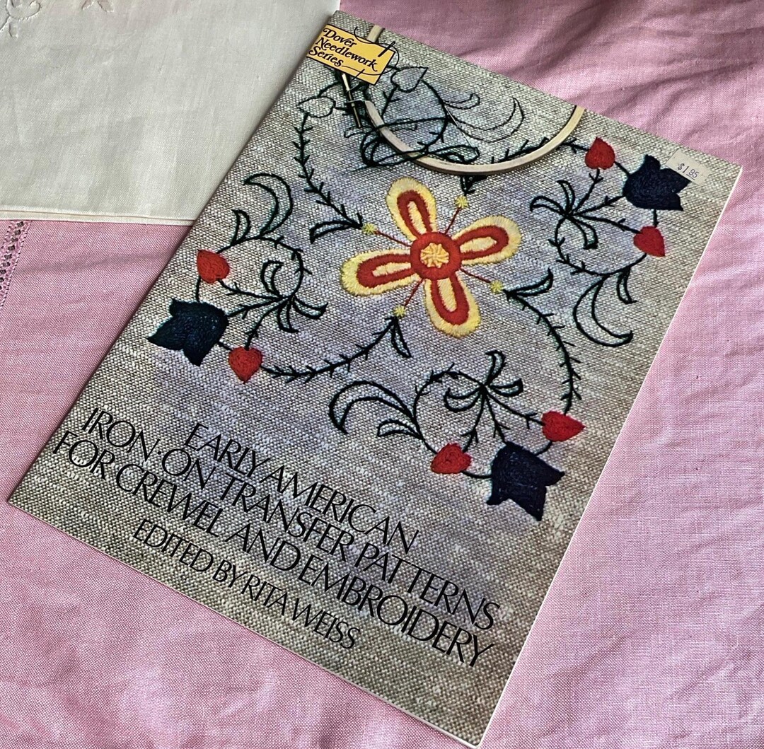 Vintage 70s Crewel & Embroidery Transfer Book, Early American Patterns ...