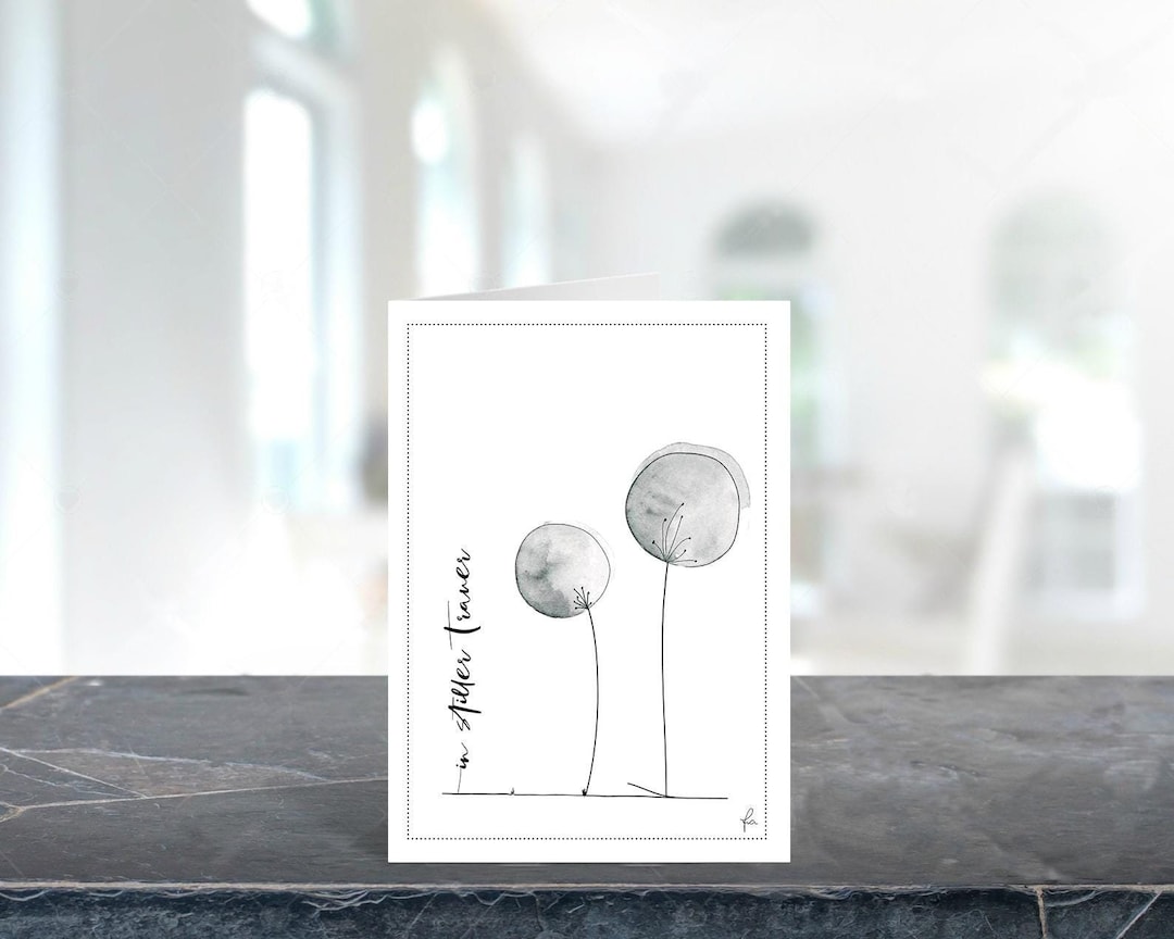 Modern Condolence Card | in Silent Mourning - Etsy