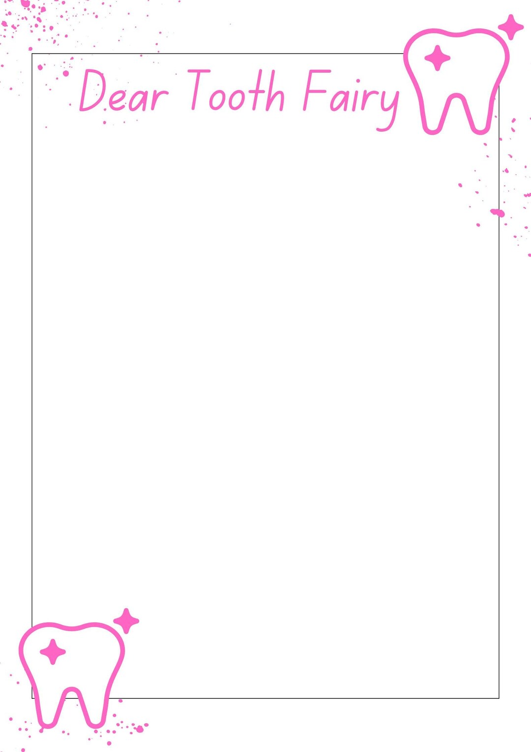 Tooth Fairy Letter pink - Etsy