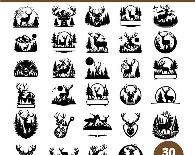 Deer Hunting Name Frame SVG Bundle, Hunter Monogram Sign SVG, Deer ...