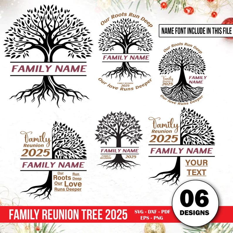 Family Reunion SVG Bundle, Family Love Tree, Personalized Family Trees ...
