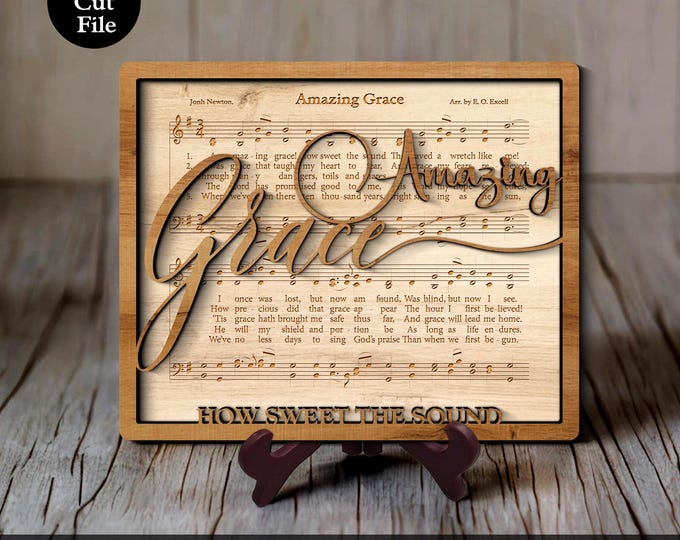 Amazing Grace SVG | Religious SVG File | Christian Hymn & Faith Decor ...