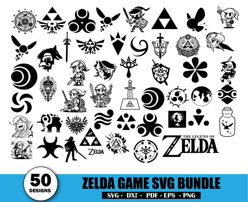 Zelda SVG Bundle: Fantasy Game Vector Designs (digital Download) - Etsy