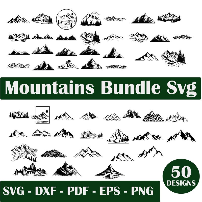 Forest Mountain Svg - Etsy