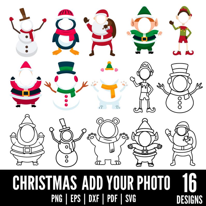 Christmas Add Your Own Photo Picture Bundle, Christmas Characters Photo ...