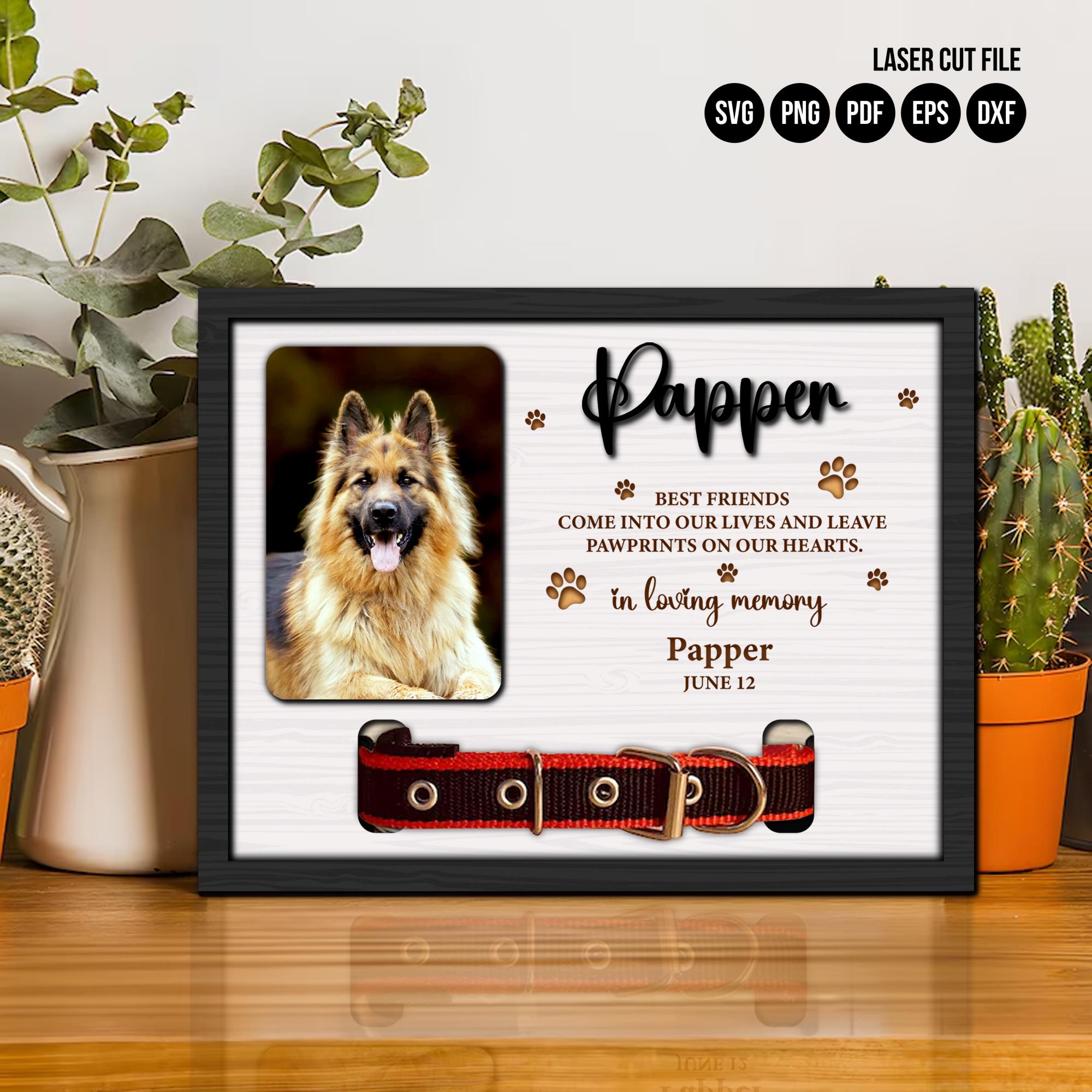 Personalized Pet Memorial Sign SVG: Dog Collar Frame, Laser Cut File - Etsy